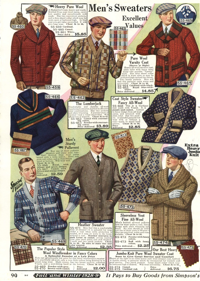 1920s Men's Sweaters, Cardigans, Knitwear