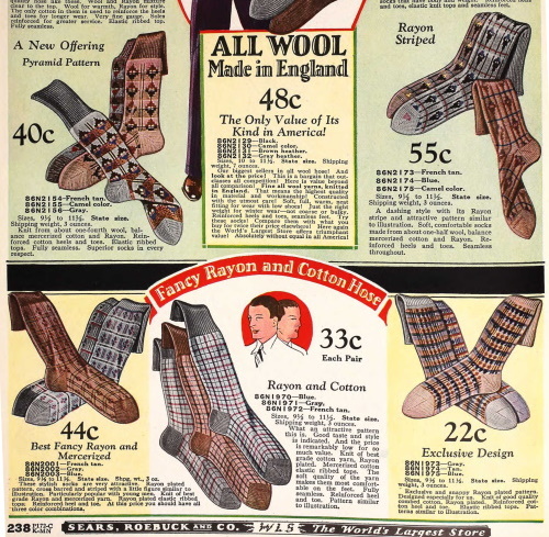 Vintage Men's Socks History-1900 to 1960s