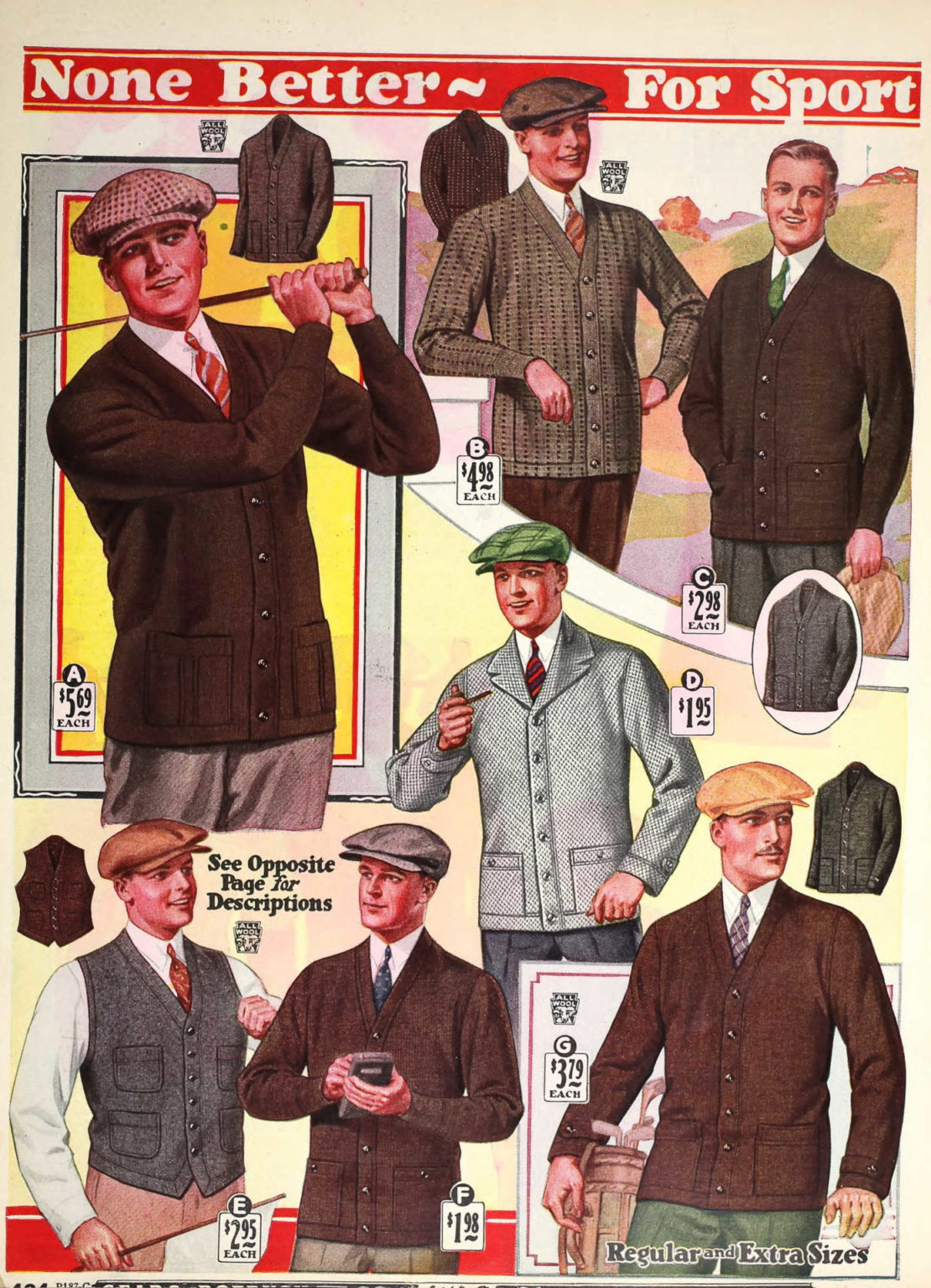 Men's Vintage Sweaters History 20s, 30s, 40s, 50s, 60s, 70s, 80s