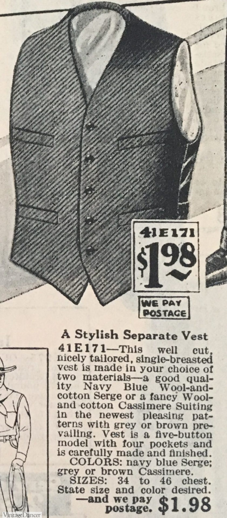1920s Men's Workwear, Casual Clothes