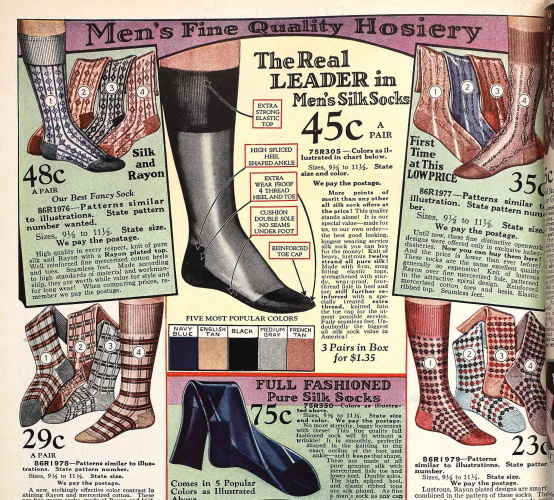 Vintage Men's Socks History-1900 to 1960s