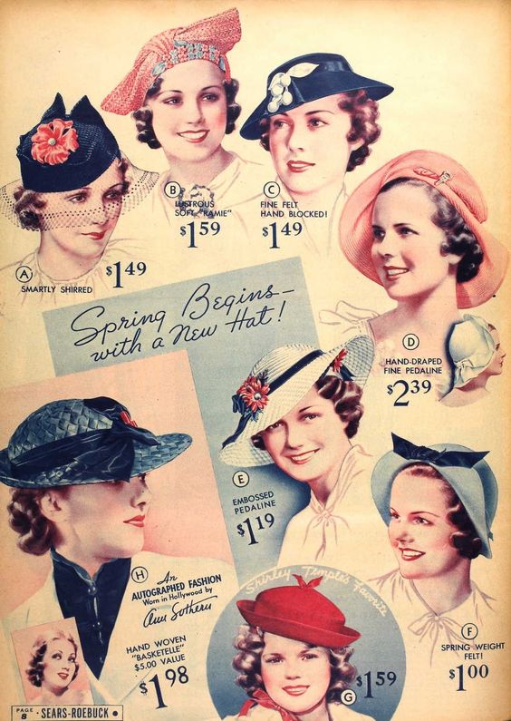 1930s Hat Styles | Women's 30s Hat History