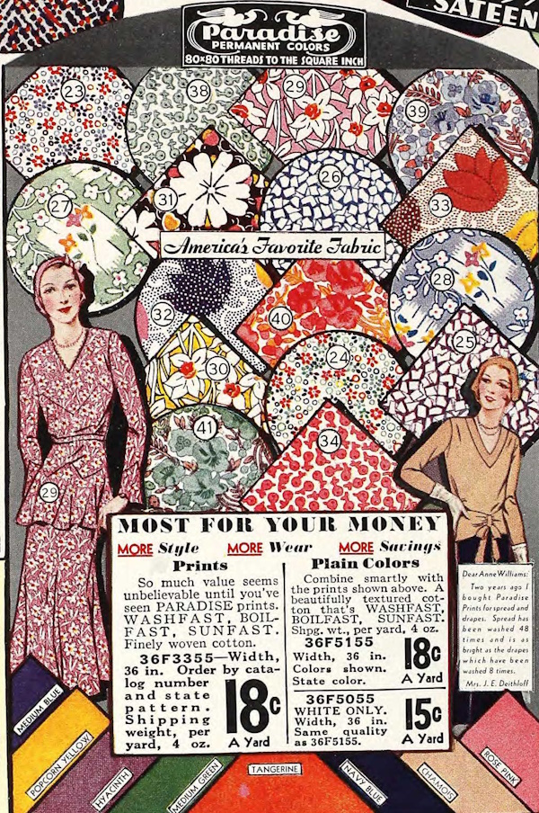 1930s Fashion Colors & Fabrics