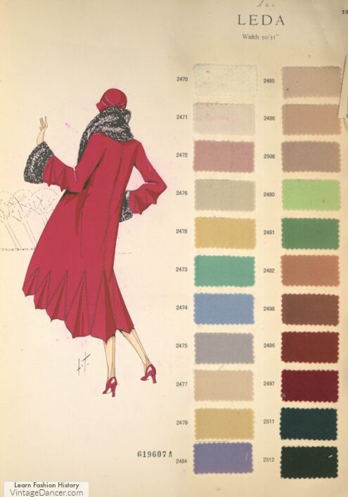1930s Fashion Colors & Fabrics