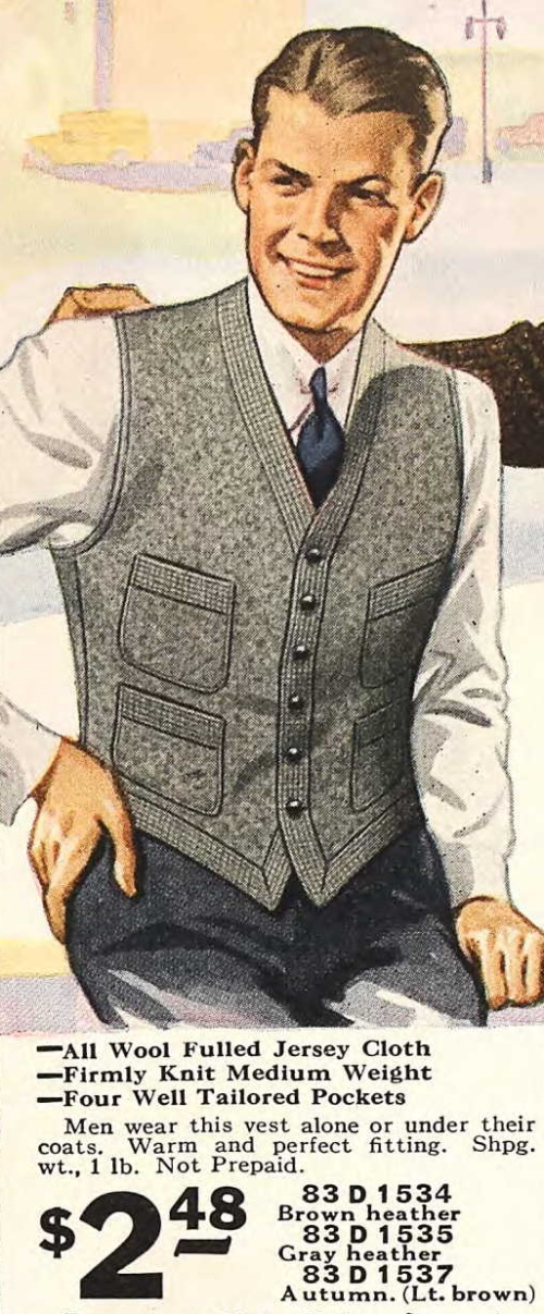 Men's Vintage Sweater Vest History 1910s, 1920s, 1930s, 1940s
