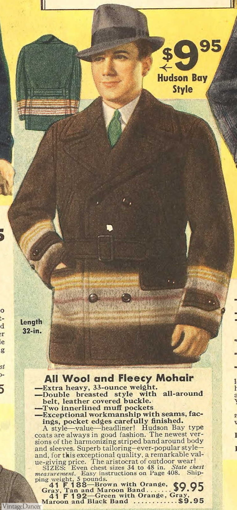 1930s Men's Coat and Jacket Styles