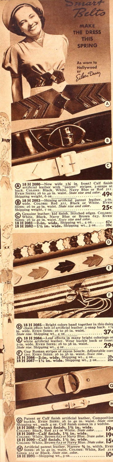 A History of Belts 1920-1960 for Women