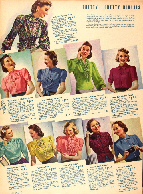 1930s Blouses, Tops, Shirt Styles | History