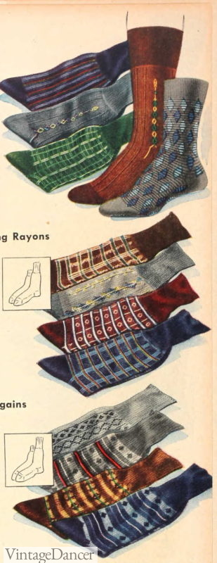 Vintage Men's Socks History-1900 to 1960s