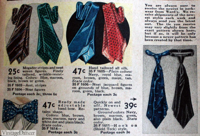 Men's Ties History of the 1920s to 1970s