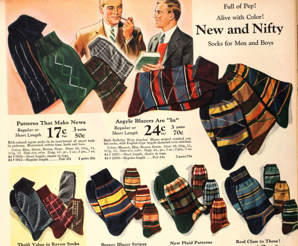 Vintage Men's Socks History-1900 to 1960s