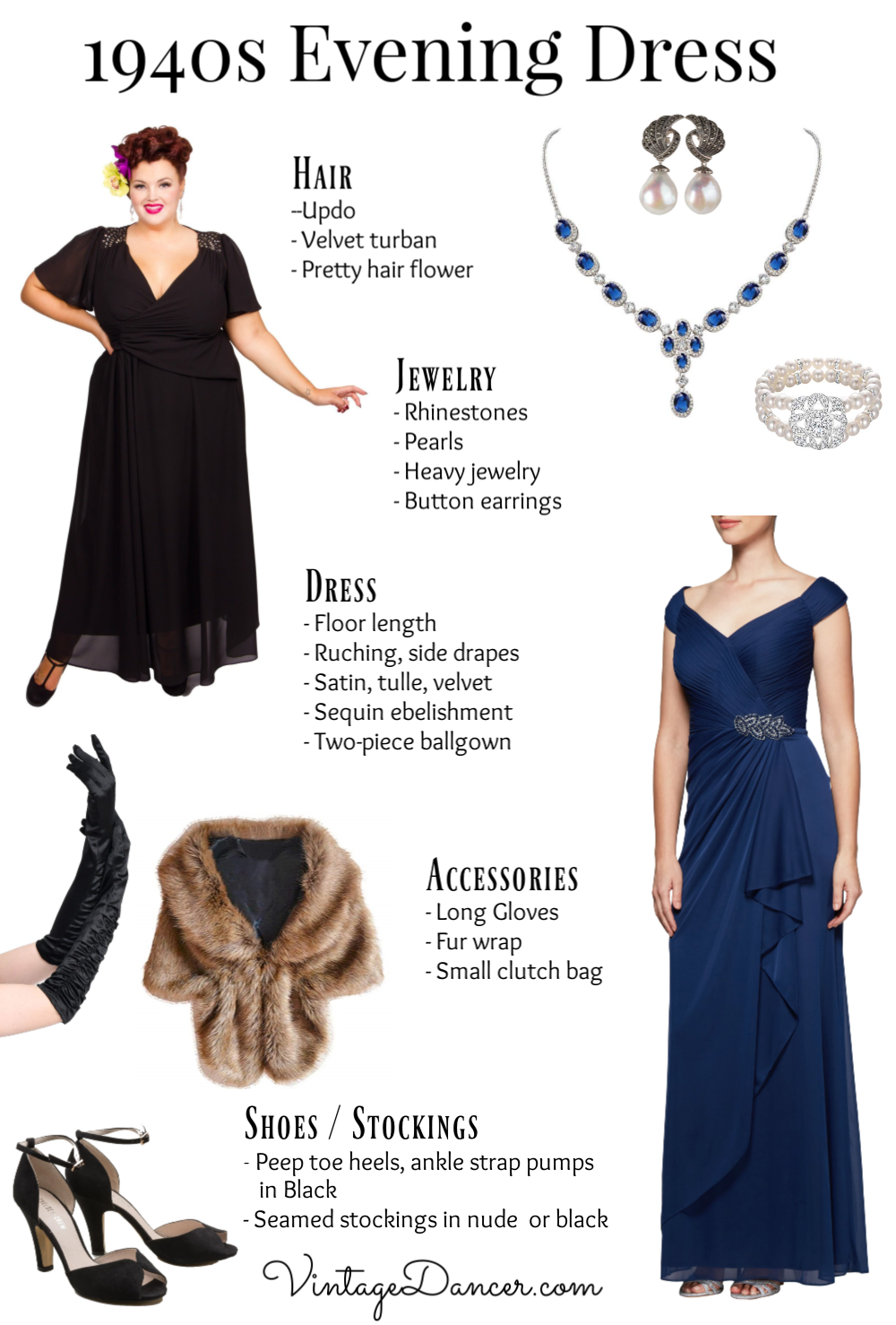 1940s Style Prom Dresses, Formal Dresses, Evening Gowns