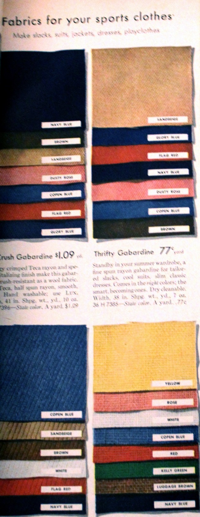 1940s Fabrics and Colors in Fashion