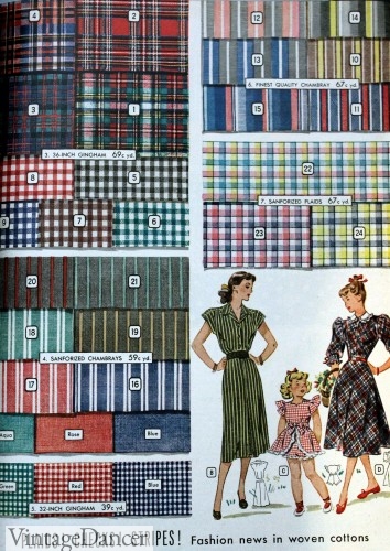 1940s Fabrics and Colors in Fashion