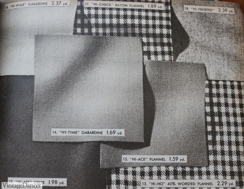 1940s Fabrics and Colors in Fashion