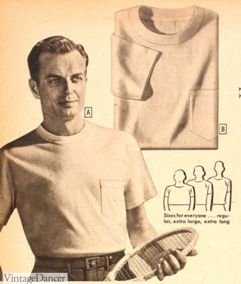 Men's Vintage Gym Clothes 1920s-1950s | Sweatshirts, Shorts, Tops ...