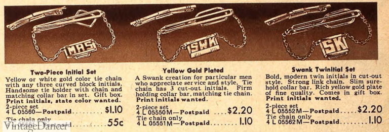 1940s Men's Accessories: Belt, Suspenders, Cuff Links, Jewelry