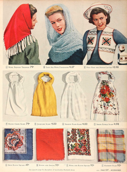 Vintage Knit Scarves, Shawls for Winter - History 1910-1970s
