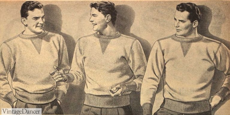 Men's Vintage Gym Clothes 1920s-1950s | Sweatshirts, Shorts, Tops ...