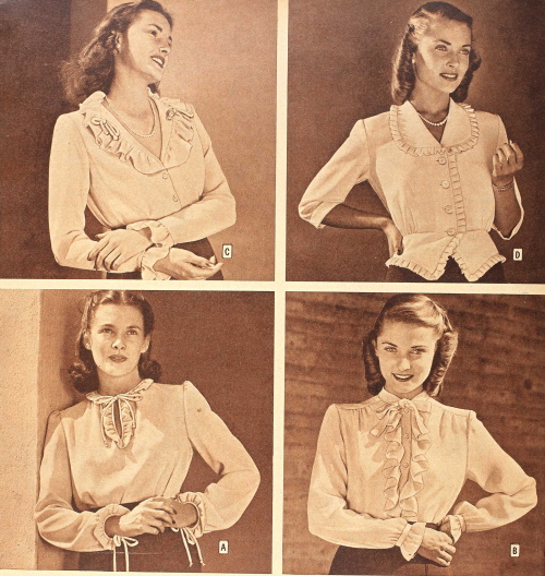1940s Blouses, Shirts, Knit Tops Styles - Fashion History
