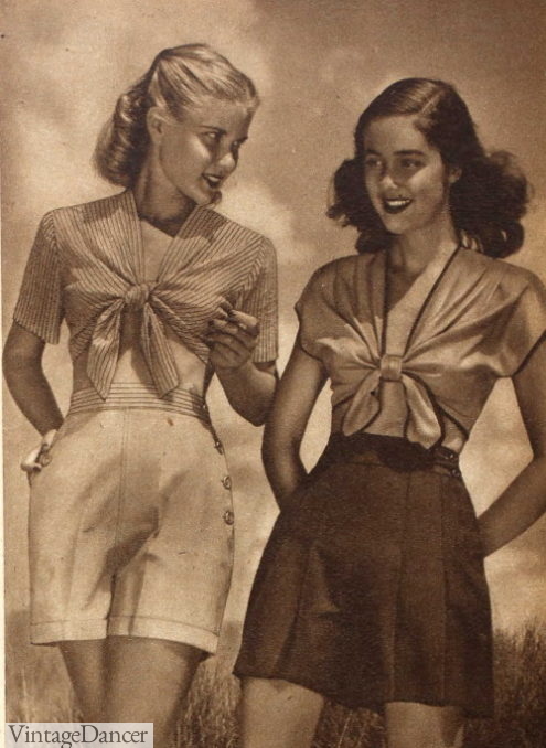1940s Blouses, Shirts, Knit Tops Styles - Fashion History