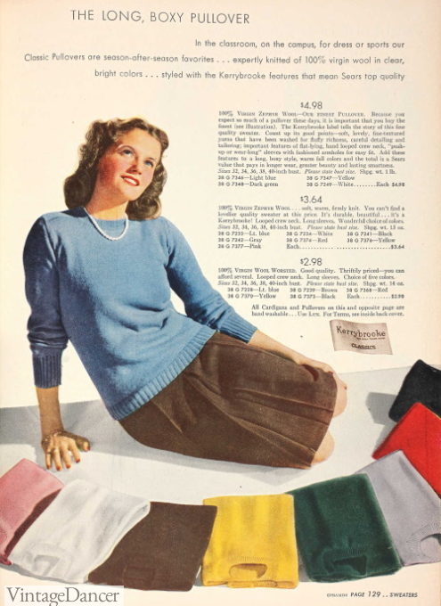 Vintage Sweaters: 1940s, 1950s, 1960s with Pictures