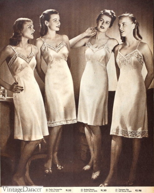 1940s Lingerie & Undergarments- Bra, Girdle, Slips, Underwear History