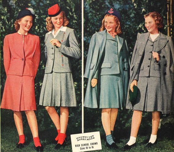 1940s Teenage Fashion: Girls