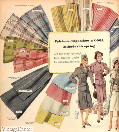 1940s Fabrics and Colors in Fashion