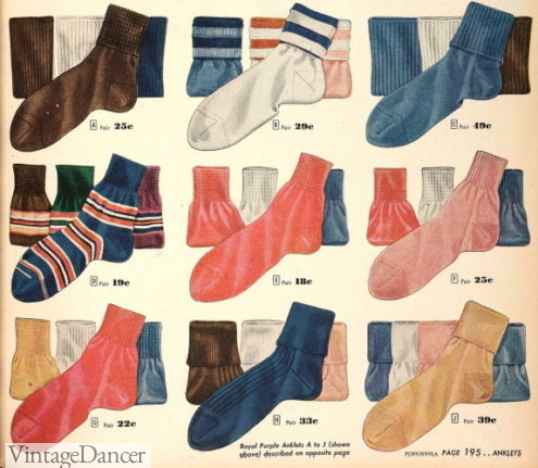 Vintage Socks | 1920s, 1930s, 1940s, 1950s, 60s, 70s, 80s Sock History
