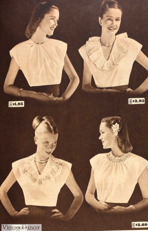 1940s Blouses, Shirts, Knit Tops Styles - Fashion History