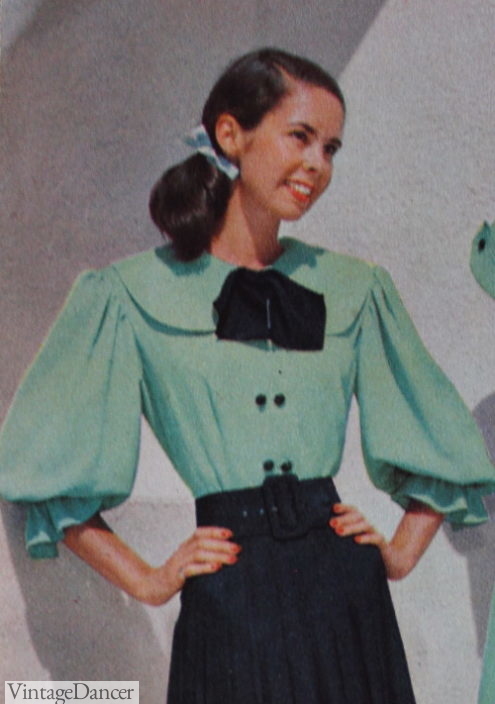 1940s Blouses, Shirts, Knit Tops Styles - Fashion History