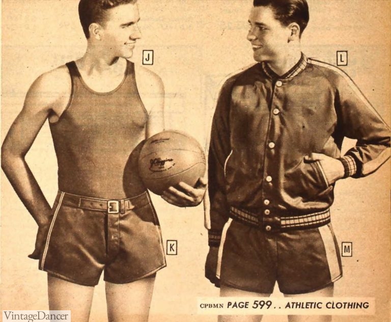 Men's Vintage Gym Clothes 1920s-1950s | Sweatshirts, Shorts, Tops ...
