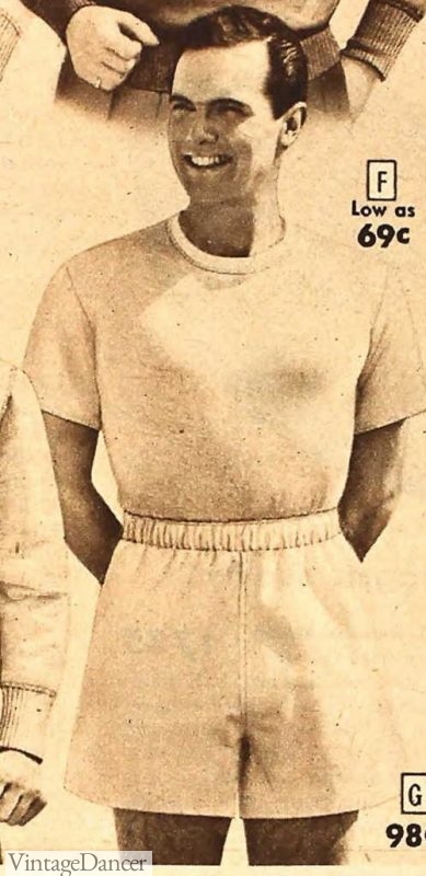 Men's Vintage Gym Clothes 1920s-1950s | Sweatshirts, Shorts, Tops ...