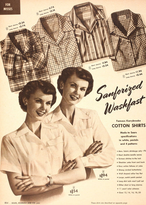 1940s Blouses, Shirts, Knit Tops Styles - Fashion History