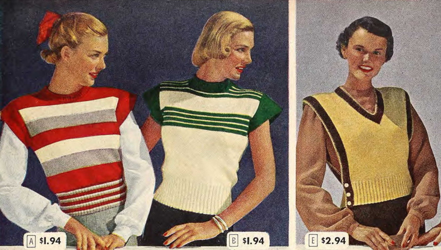 1940s Sweater Styles - Women's Pullovers and Cardigans