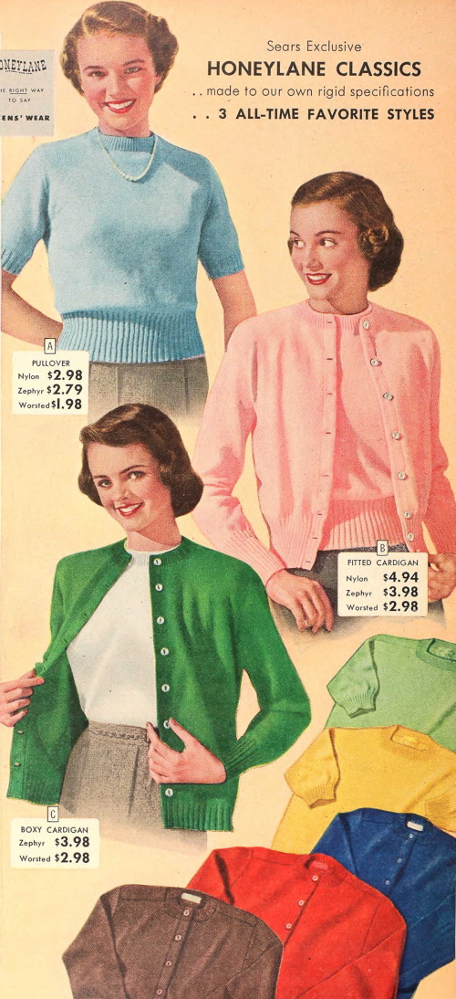 1940s Sweater Styles - Women's Pullovers and Cardigans