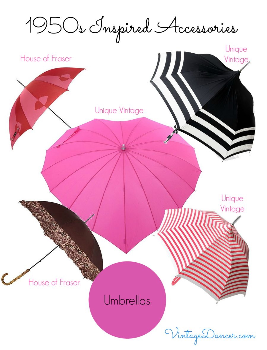 1950s Accessories | 50s Scarves, Belts, Parasols, Umbrellas