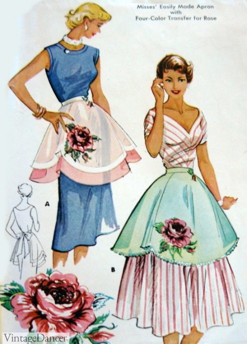1950s Apron History: Tea Apron, Half Apron, Cobbler Apron