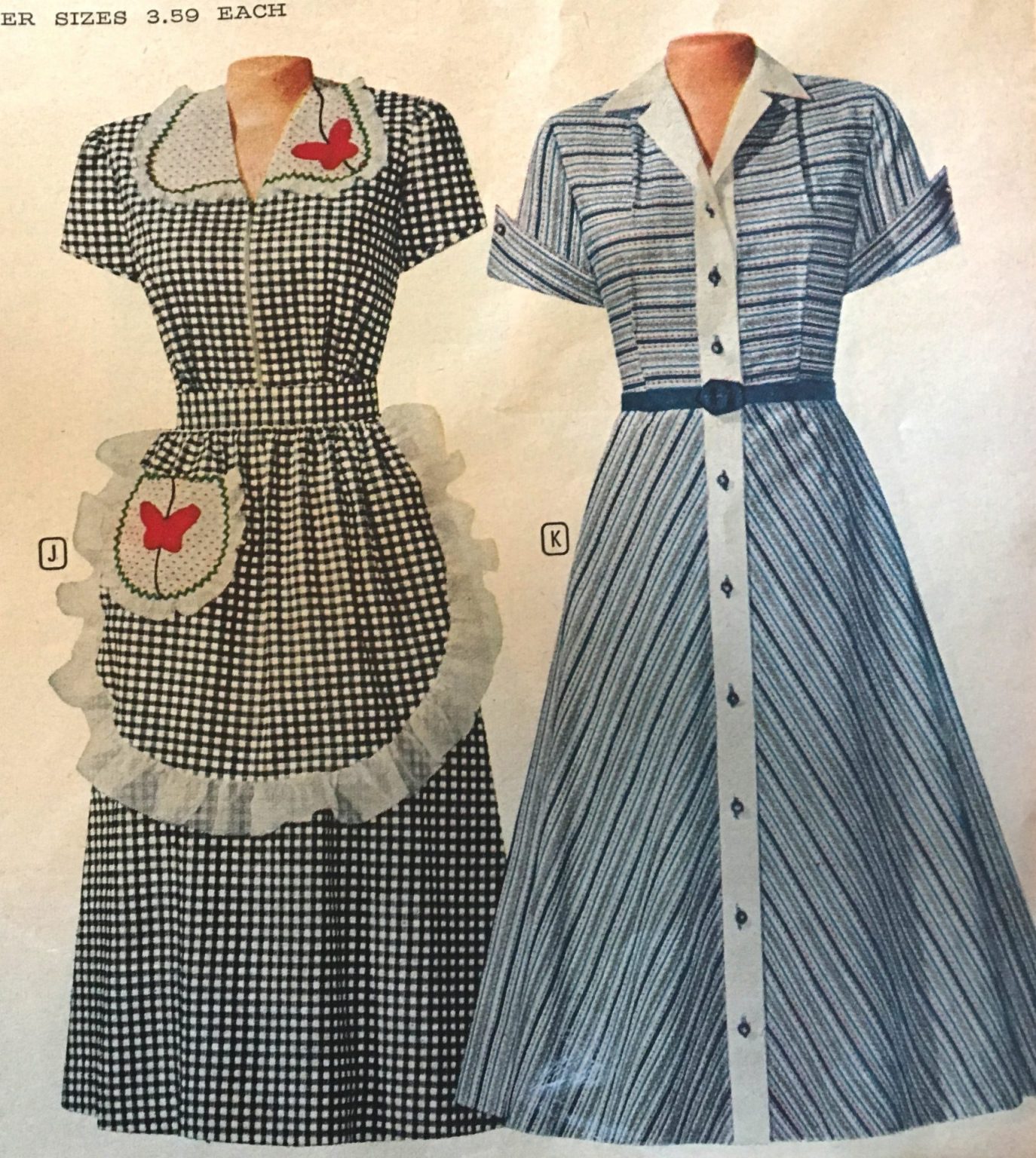 1950s Apron History: Tea Apron, Half Apron, Cobbler Apron