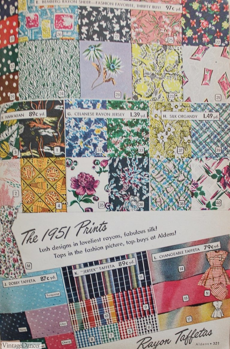 1950s Fabrics & Colors in Fashion