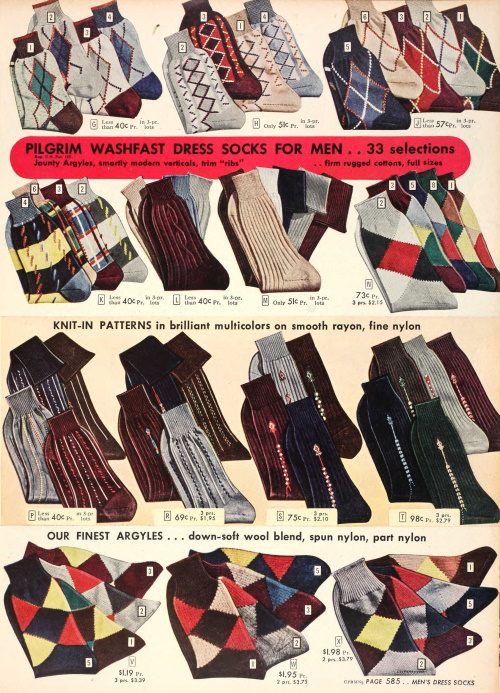 Vintage Men's Socks History-1900 to 1960s