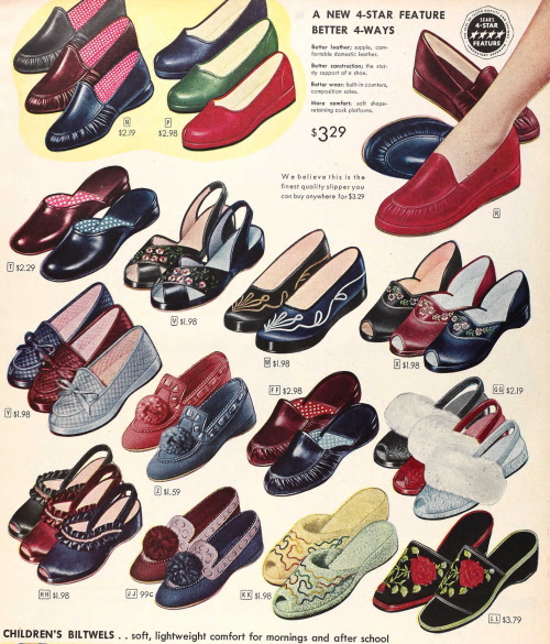 New Vintage Slippers, House Shoes, Boudoir Shoes for Ladies