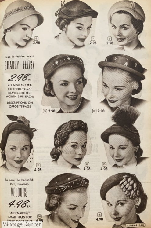 1950s Womens Hats by Style