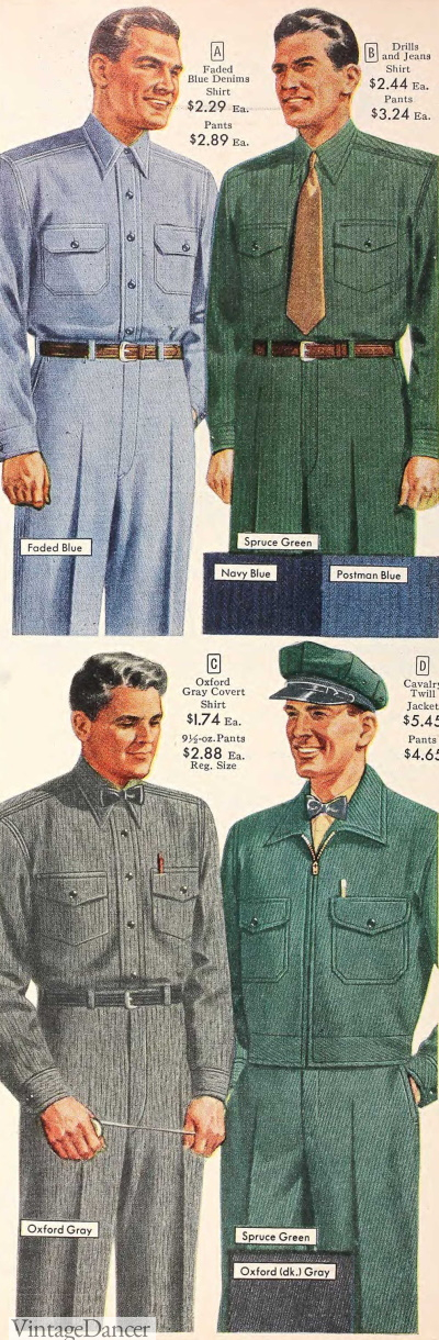 1950s Men's Workwear & Casual Clothes