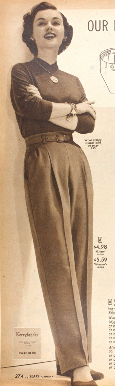 Women's 1950s Pants: Cigarette, Capri, Jeans Fashion History