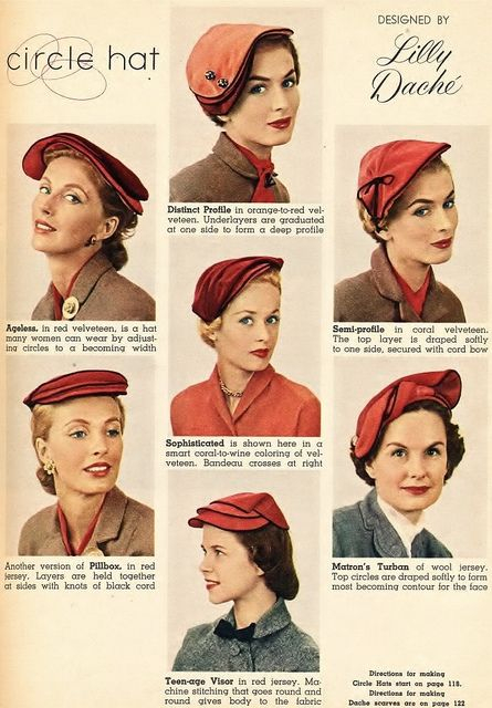 1950s Womens Hats by Style