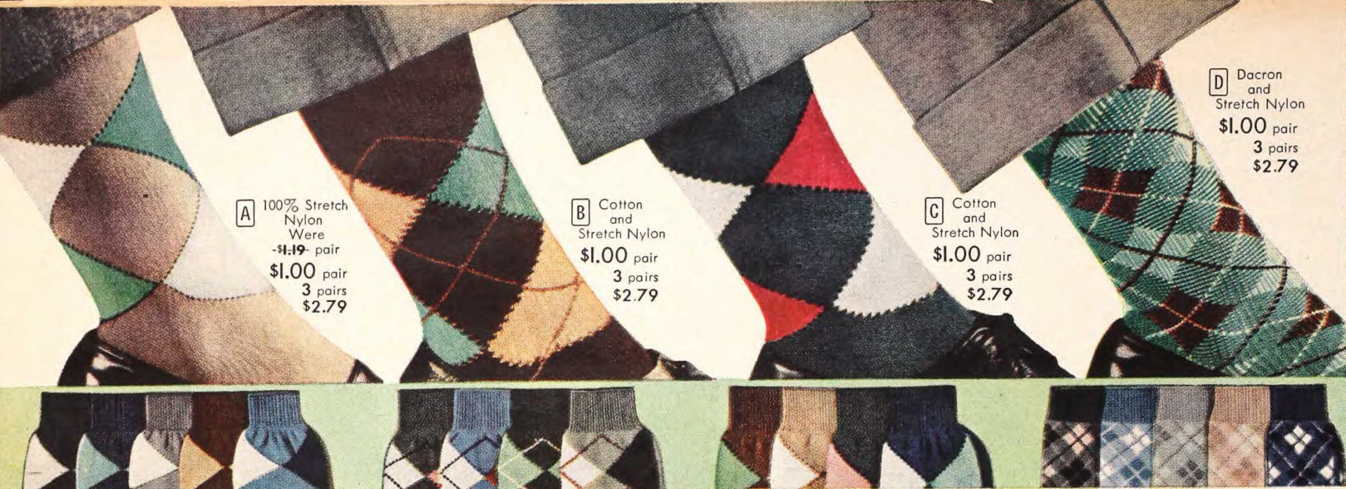 Vintage Men's Socks History-1900 to 1960s