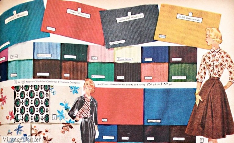 1950s Fabrics & Colors in Fashion