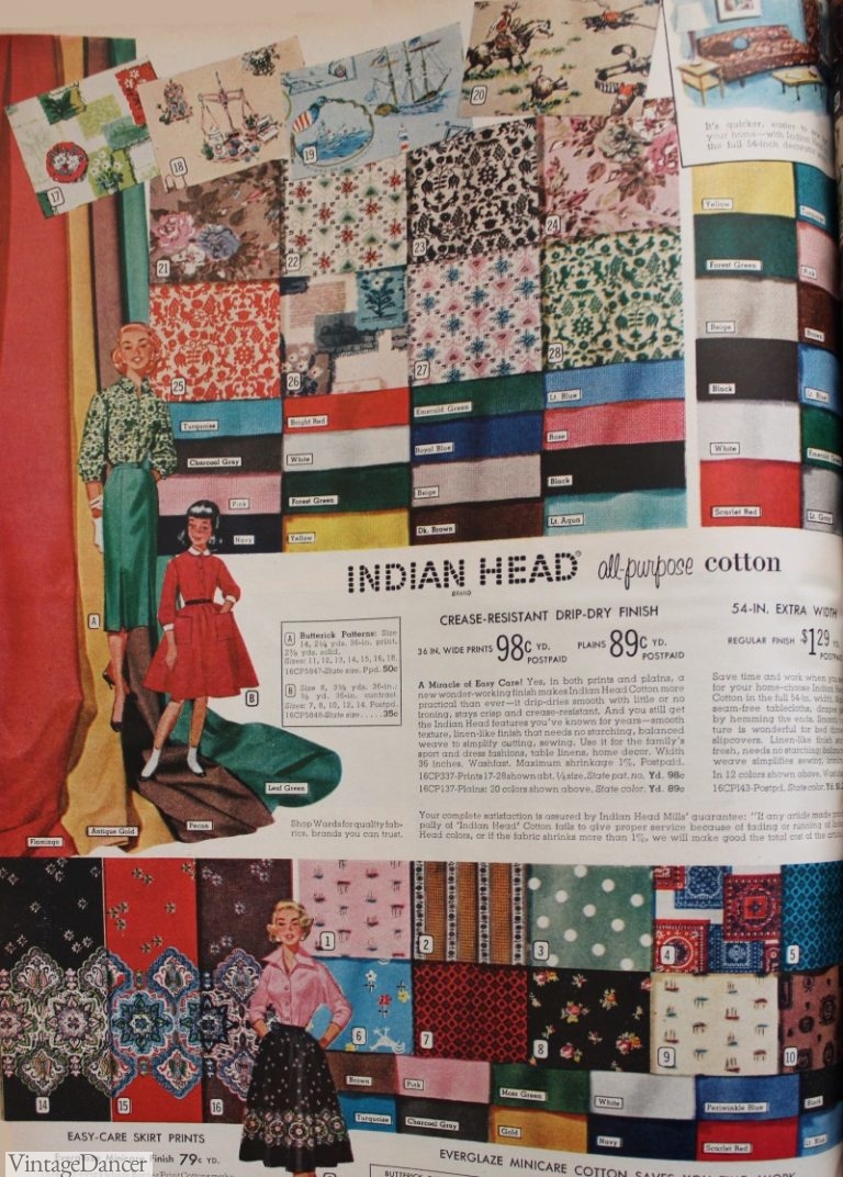 1950s Fabrics & Colors in Fashion